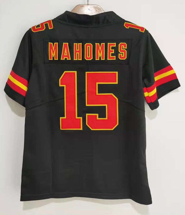 Patrick Mahomes YOUTH Kansas City Chiefs Jersey black Classic Authenti ...